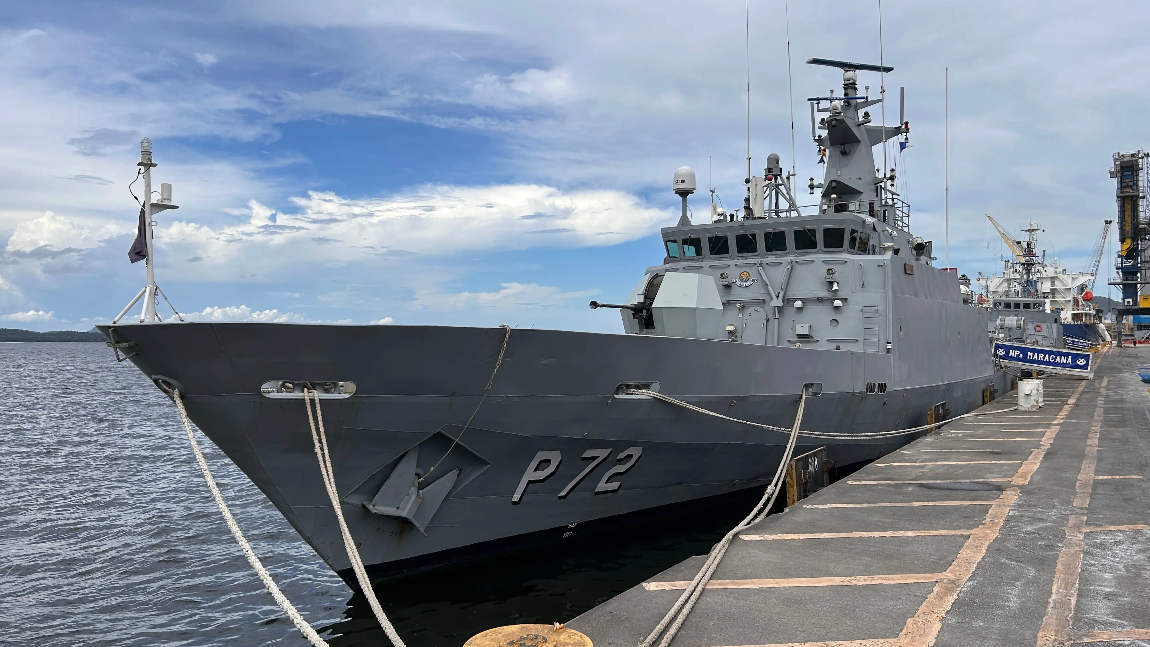 Navy patrol ships make a strategic stop at the Port of Paranaguá.